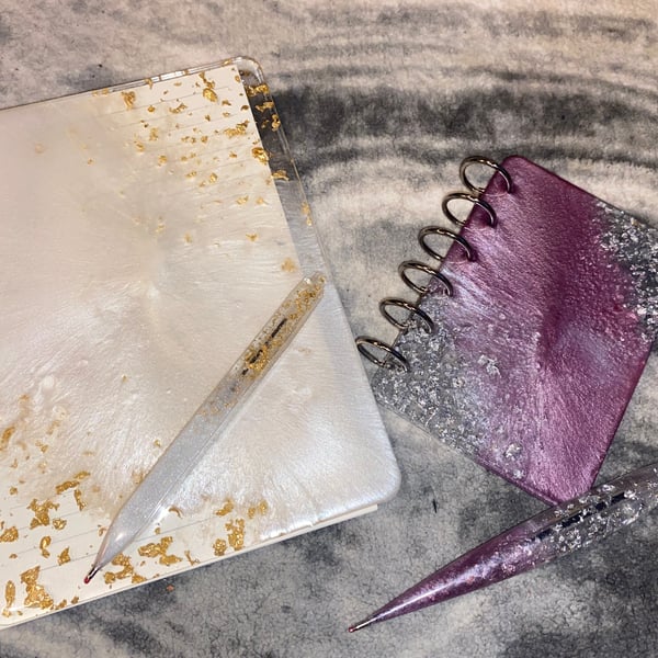 Cute resin notebook size A6 or A5 and personali... - Folksy