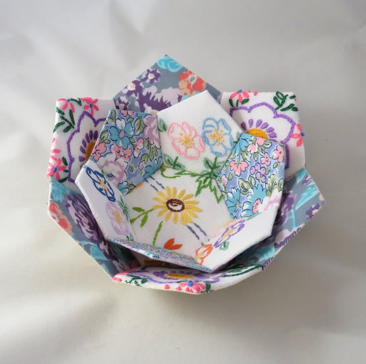 Patchwork Trinket Bowl Pink and Turquoise from ... - Folksy