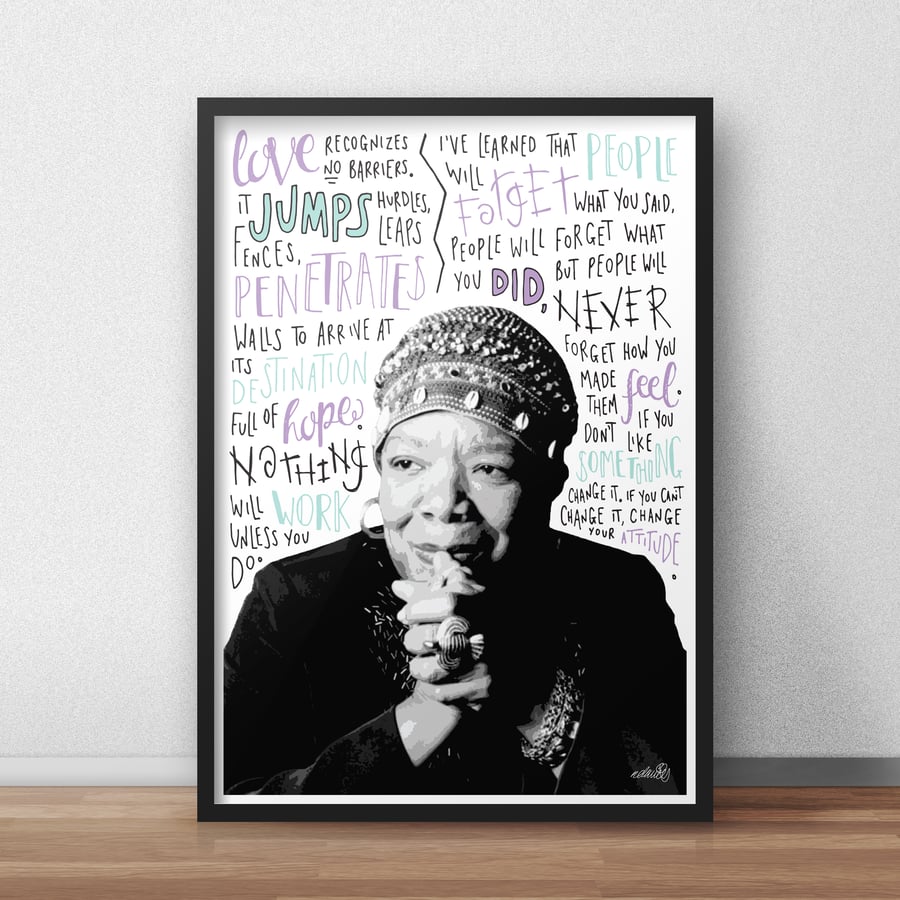 Maya Angelou INSPIRED Poster, Print with Inspir... - Folksy