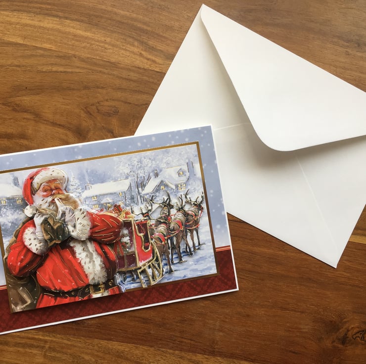3D Santa Claus Christmas Card - Father Christma... - Folksy