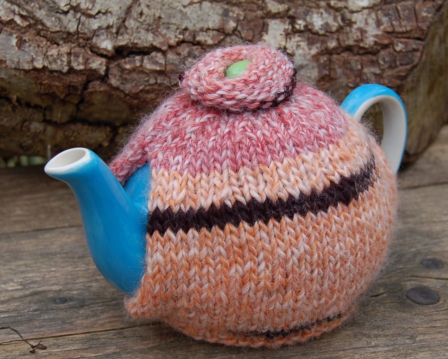 Hand knitted Tea cosy to fit a small tea for on... - Folksy