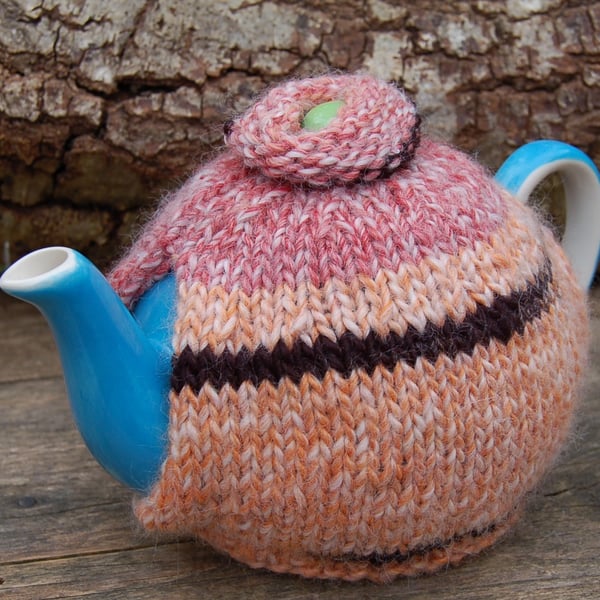 Hand knitted Tea cosy to fit a small tea for on... - Folksy