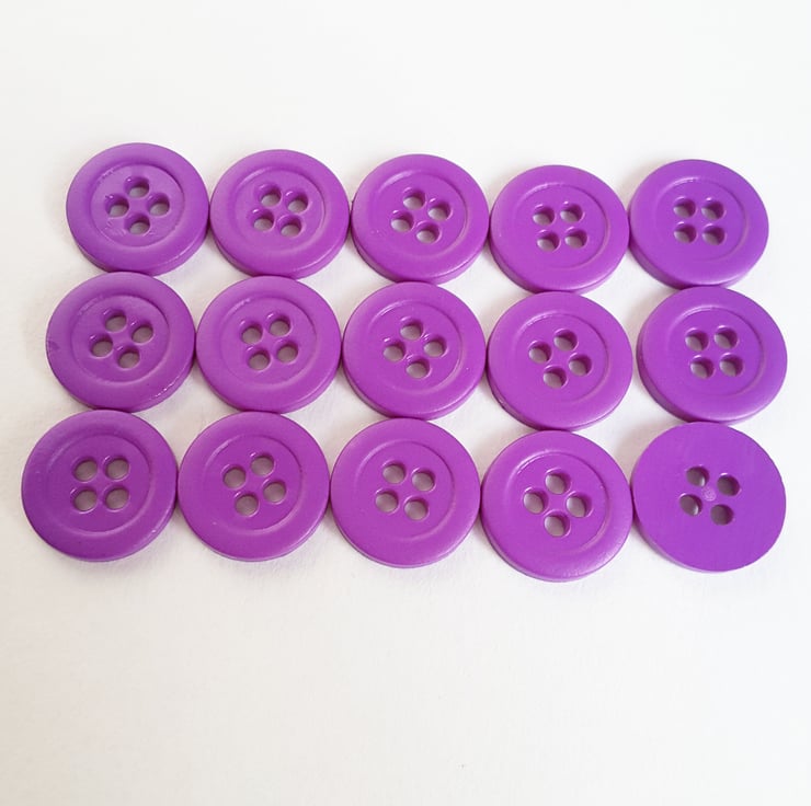 Purple Buttons x 15 - Folksy