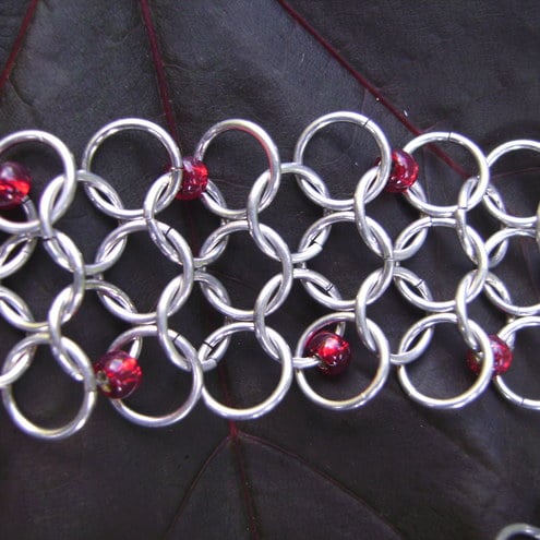 chainmail choker necklace Dragon Blood Droplet - Folksy