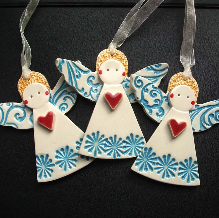 Ceramic Christmas Angel - Folksy