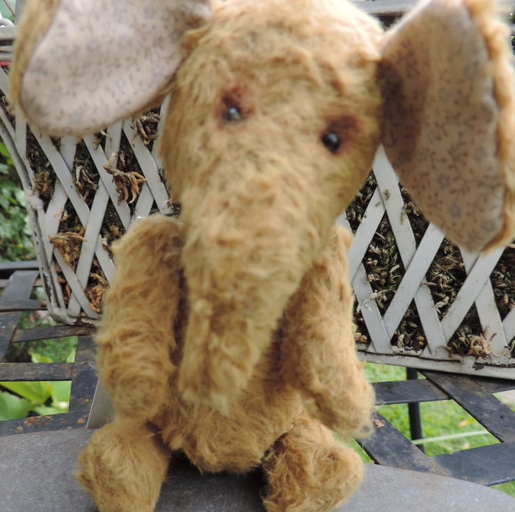 Vintage Style Hand Sewn 5" Elephant - Folksy