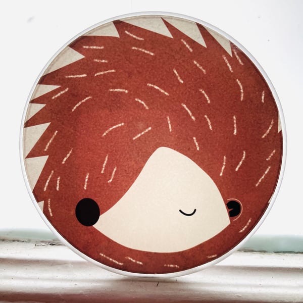 Set of 4 Glass Hedgehog Coasters - Folksy