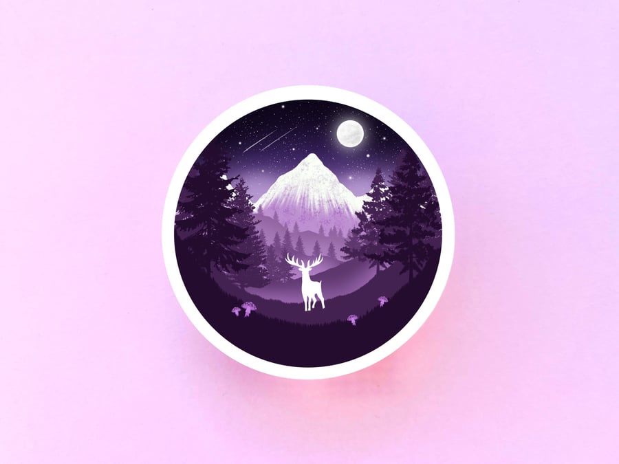 White Stag Die Cut Sticker, Wildlife Stickers, ... - Folksy