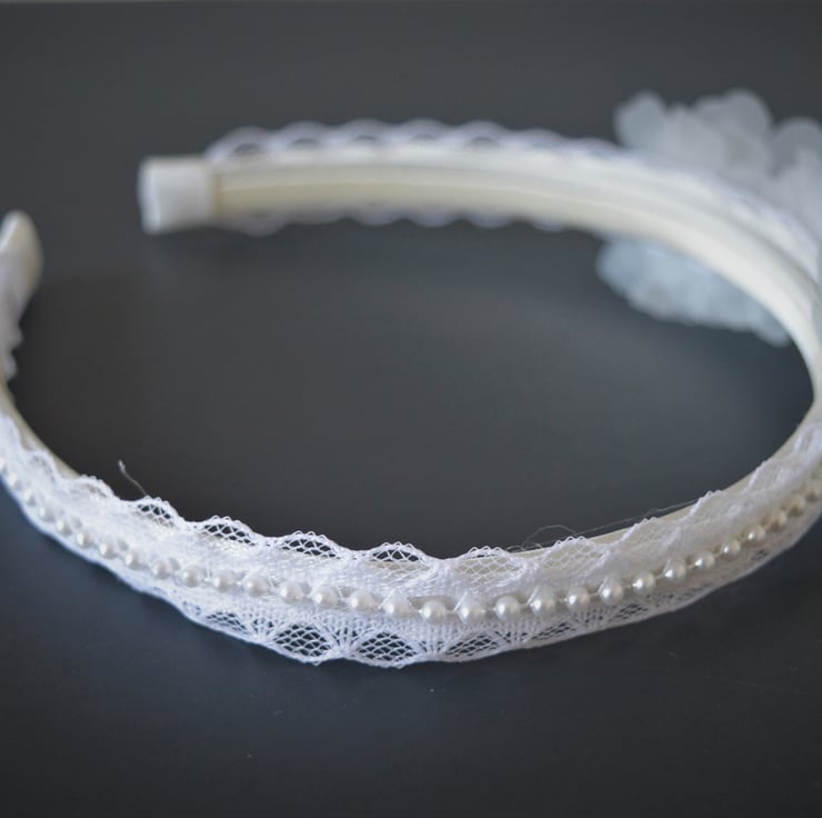 Aliceband for first holly communion christening... - Folksy