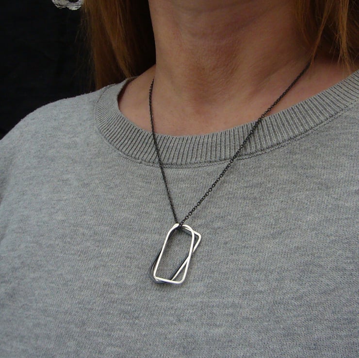 recycled sterling silver arched loop necklace -... - Folksy