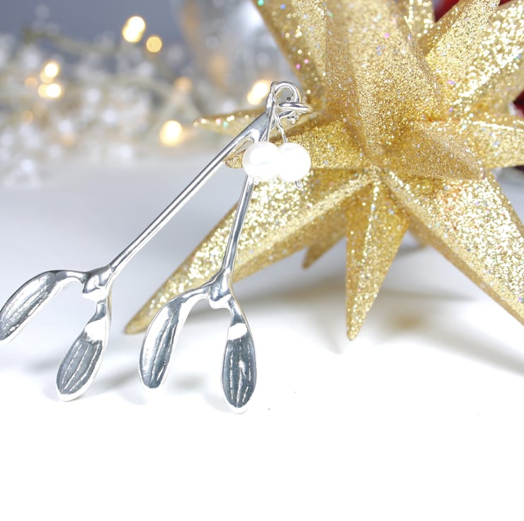 Solid Silver Mistletoe Statement Necklace - Folksy