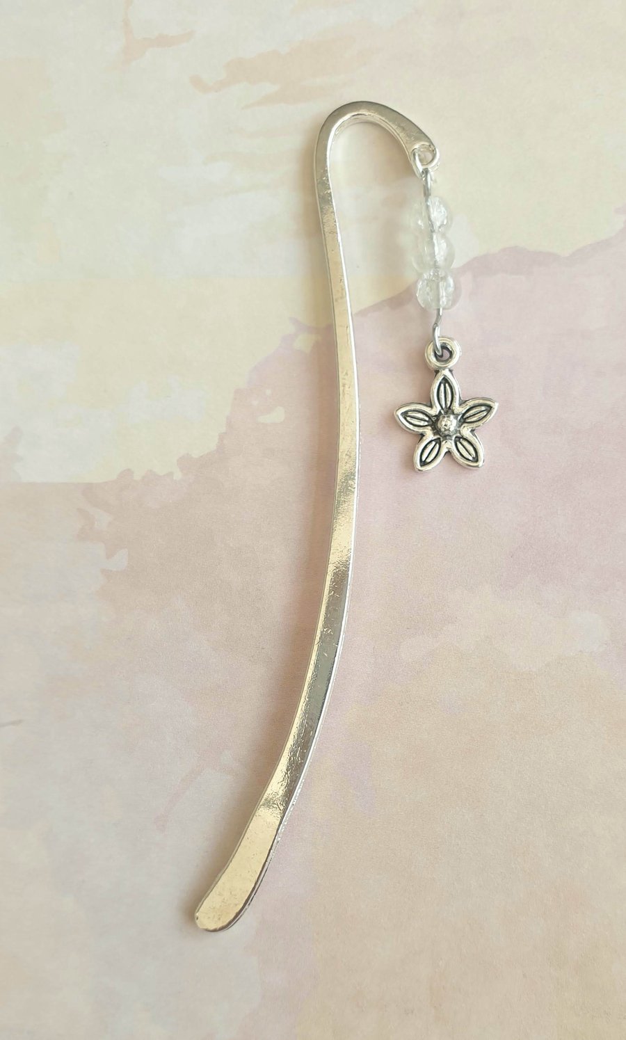 Silver-Plated Metal Bookmark with Clear Beads ... - Folksy