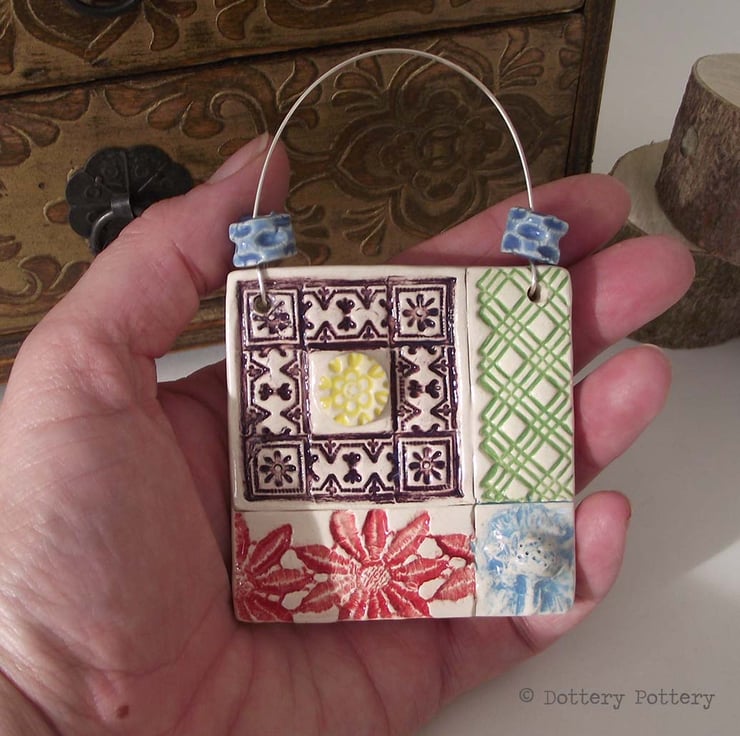 50% OFF Small decorative ceramic tile with hand... - Folksy