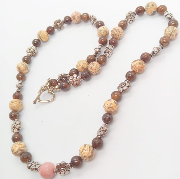 Jasper and Mahogany Obsidian 3 Piece Jewellery Set - Folksy