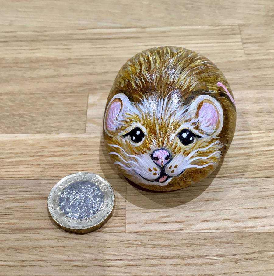 Mouse hand painted pebble garden rock art wildl... - Folksy