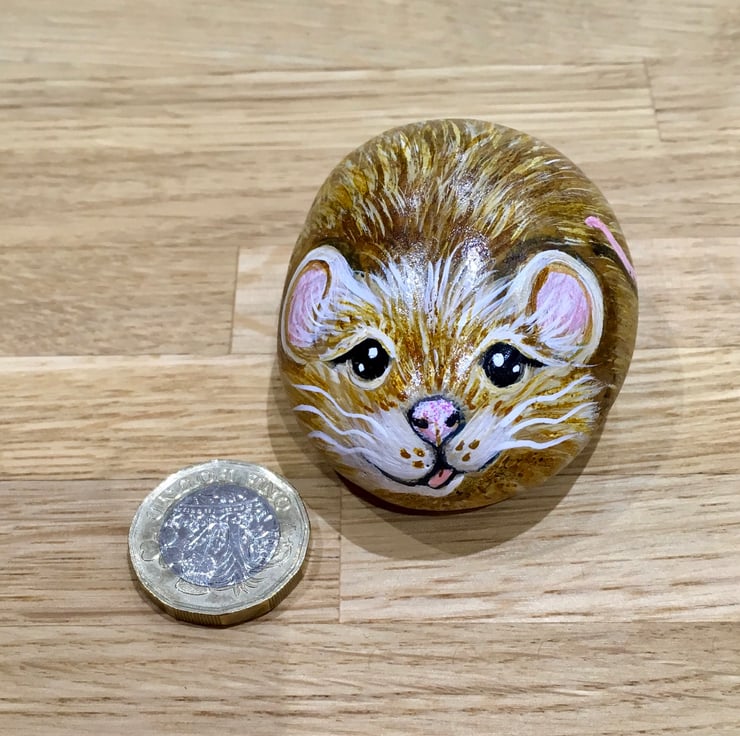 Mouse hand painted pebble garden rock art wildl... - Folksy