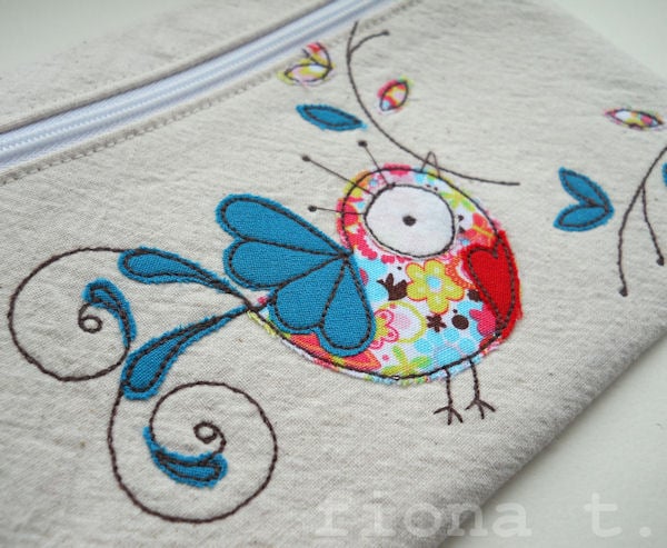 embroidered peace dove purse - Folksy