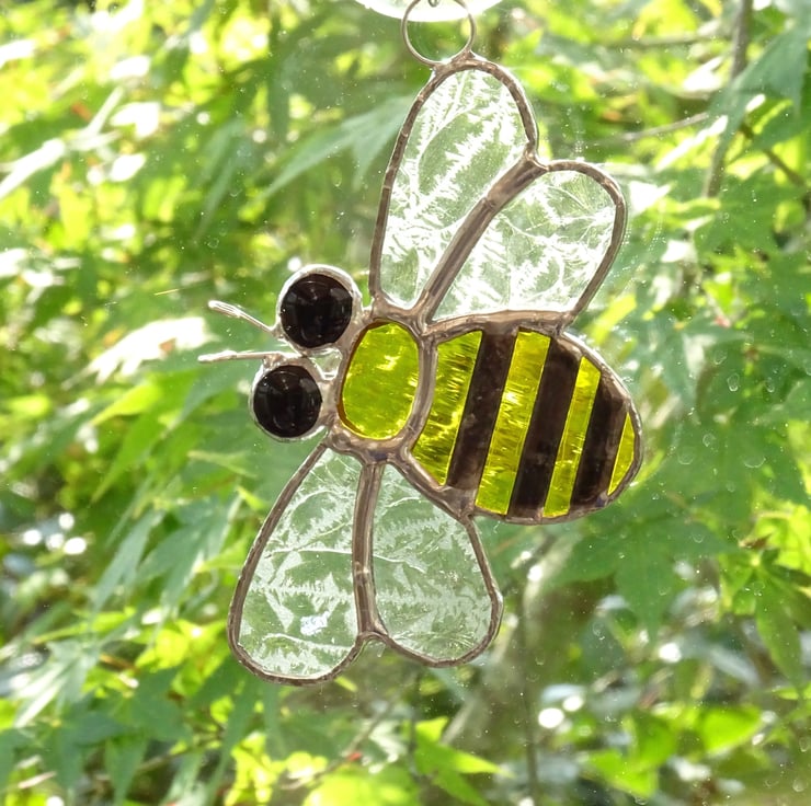 Bee Stained Glass Suncatcher - Handmade Hanging... - Folksy