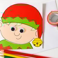 Elf handmade Christmas card, Whimsical Festive ... - Folksy