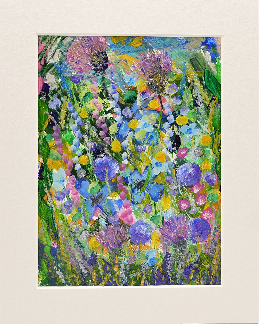 Original, Mounted Painting of Flowers. - Folksy