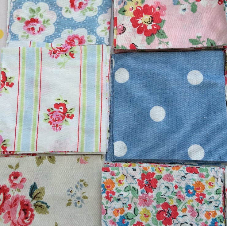 40 x 4" patchwork squares in cath kidston... - Folksy