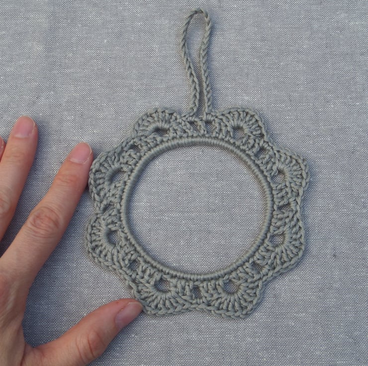 Grey Crochet Wall Decoration - Folksy