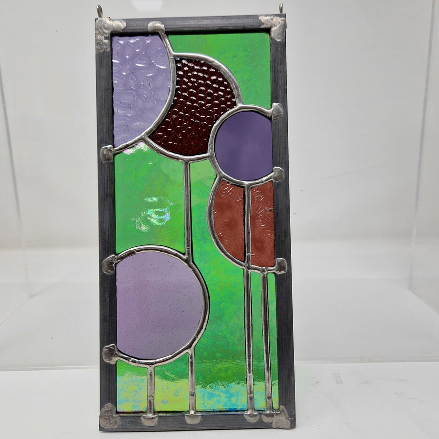 Purple lollipop allium flowers stained glass pa... - Folksy