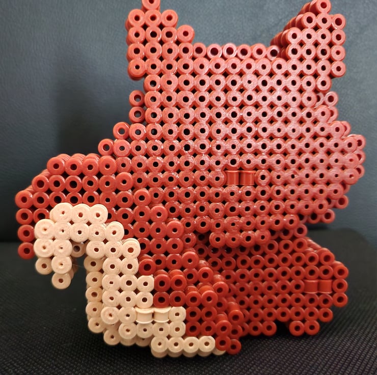 Cute 3d Red squirrel made out of hama beads - Folksy