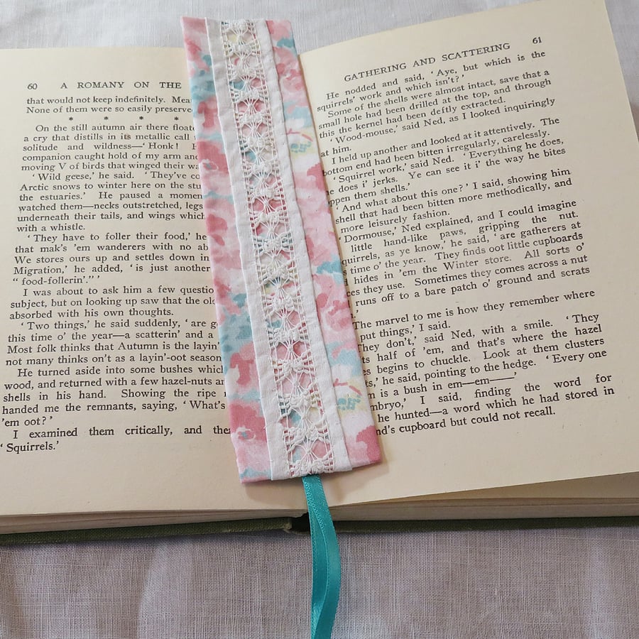 Bookmark - vintage drawn thread work - Folksy