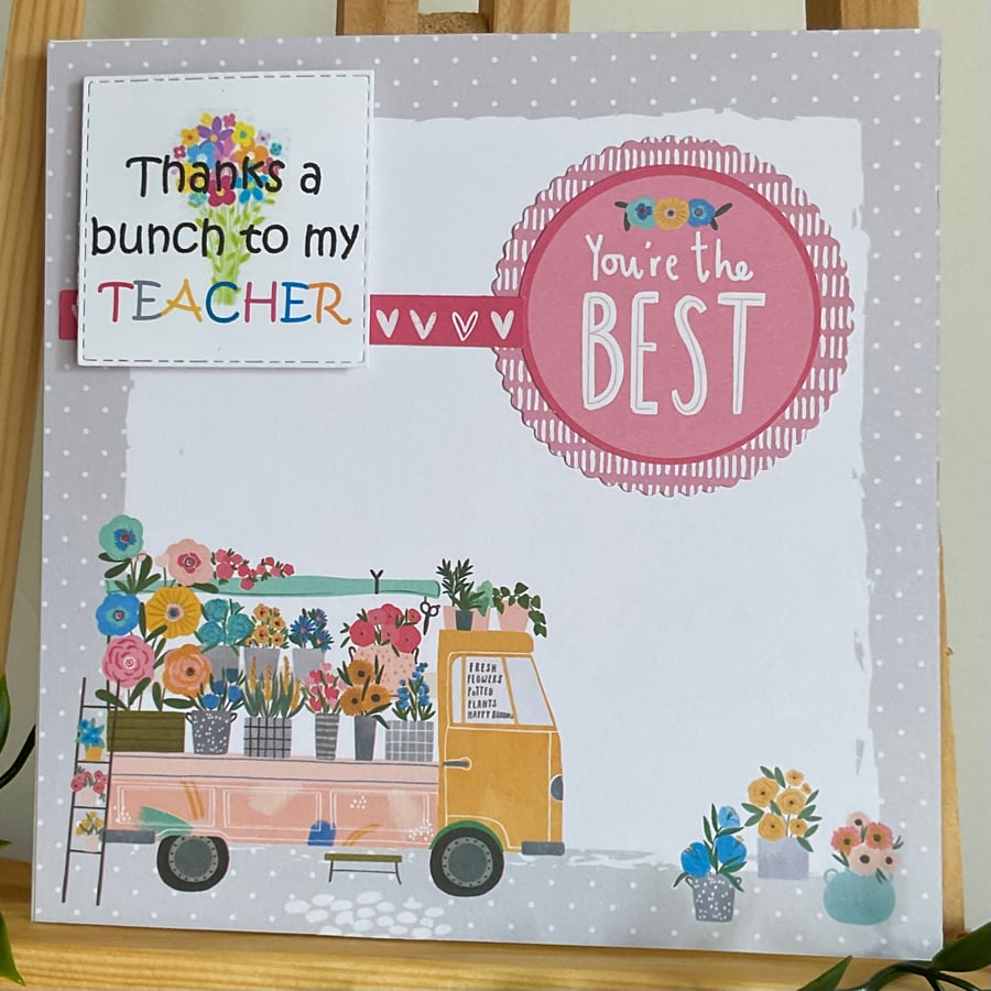 Card. Thank you to my teacher. Card for teacher. - Folksy