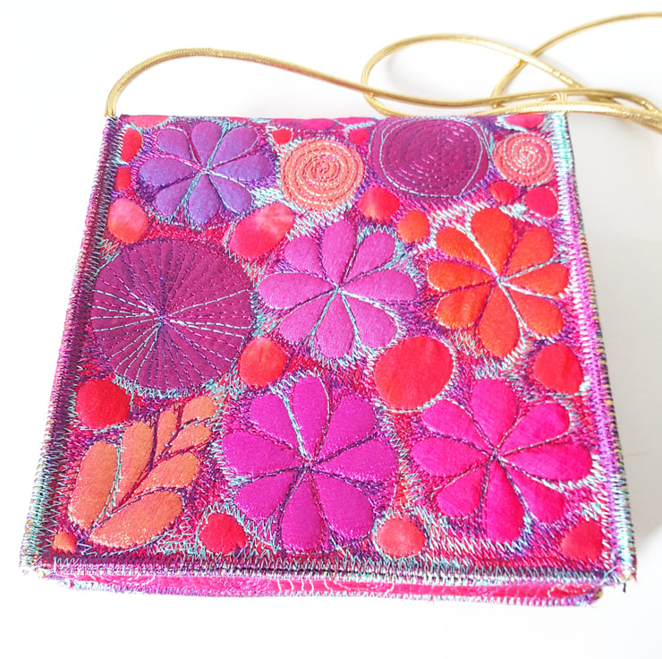 Square Textile Bag Free Machine Embroidery - Folksy