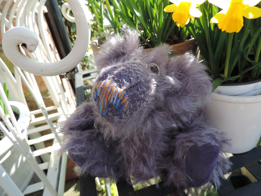 Mad Purple Mohair Bear! - Folksy