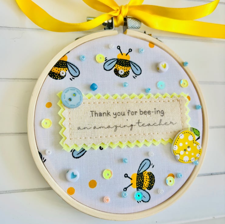 Thank You for Bee-ing An Amazing Teacher Hoop, ... - Folksy
