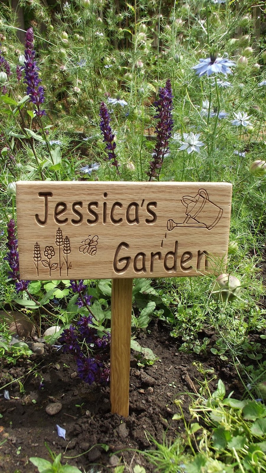 Garden plaque Carved Oak personalised Plaque Ou... - Folksy