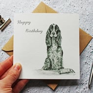 Cocker Spaniel Birthday Card Dog Card Hand Desi... - Folksy