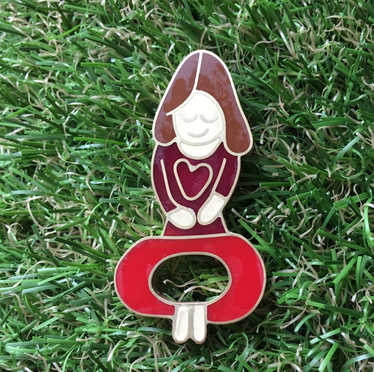 Yoga mummy pin from a childs drawing in resin a... - Folksy