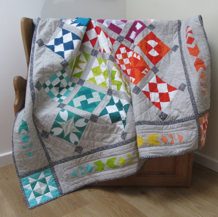 Colourful Patchwork Throw - Folksy