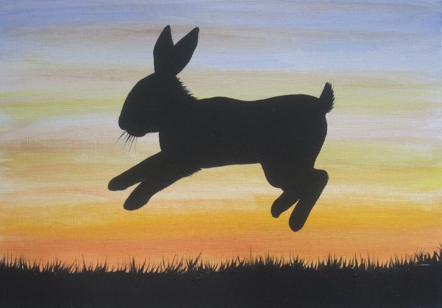 Rabbit Silhouette - Folksy
