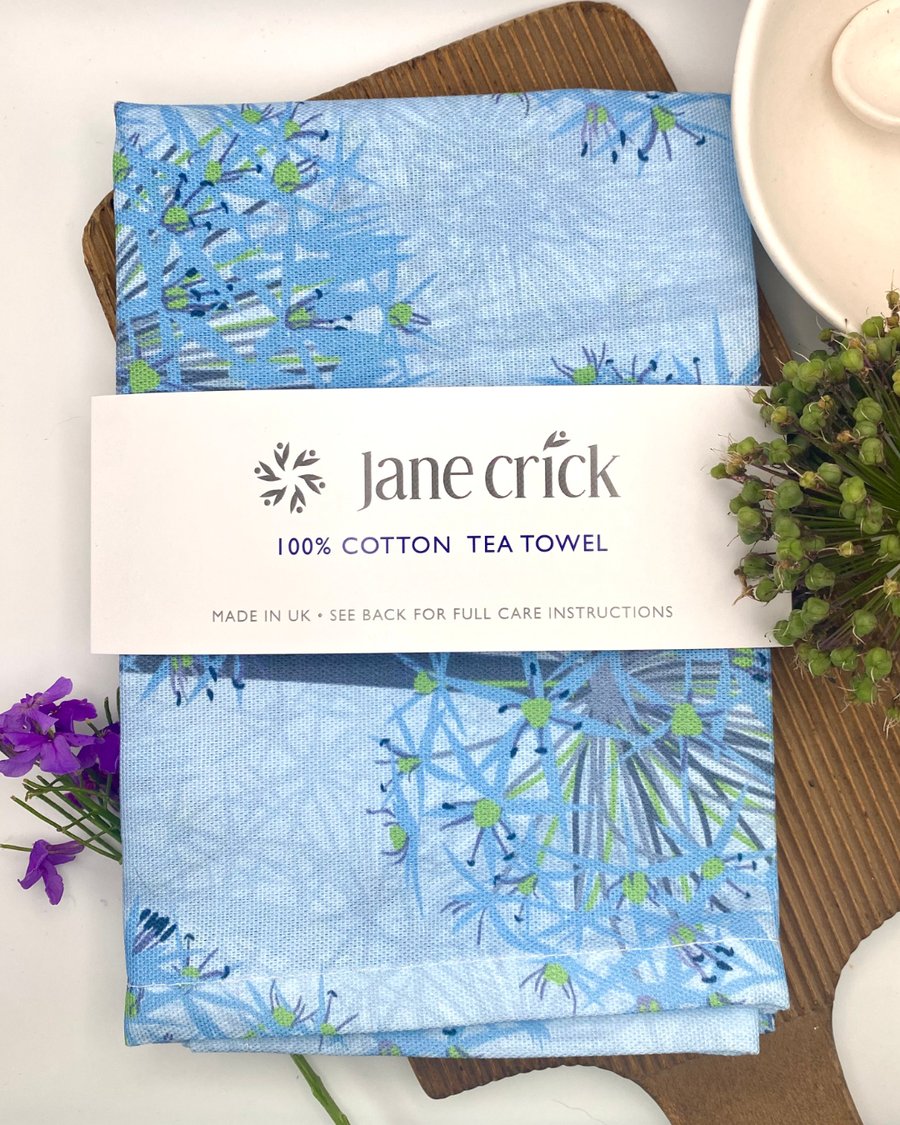 Winter Allium Cotton Tea Towel - Botanical Kitc... - Folksy