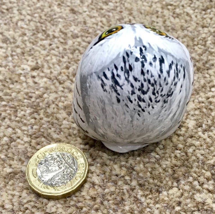 Owl painted pebble garden rock art bird wildlif... - Folksy