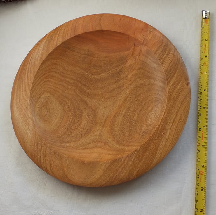 Cherry wood plate, Vintage dining, fruit or swe... - Folksy