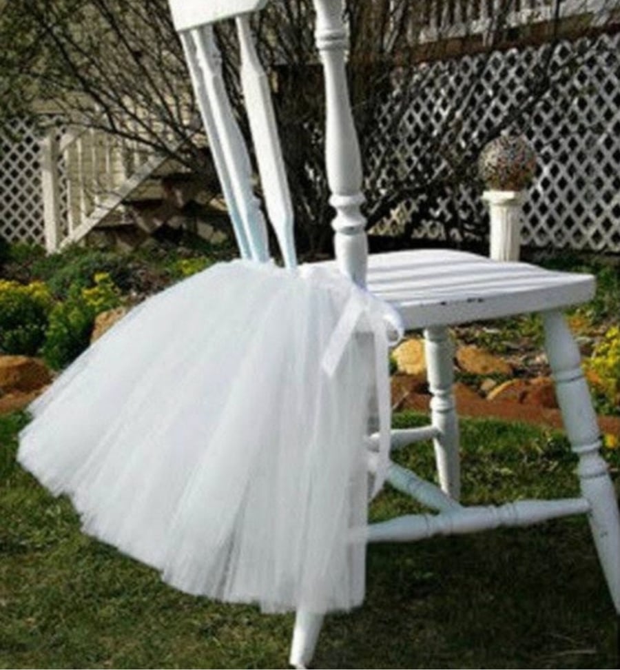 Hen party chair skirt, bride to be chair tutu w... - Folksy