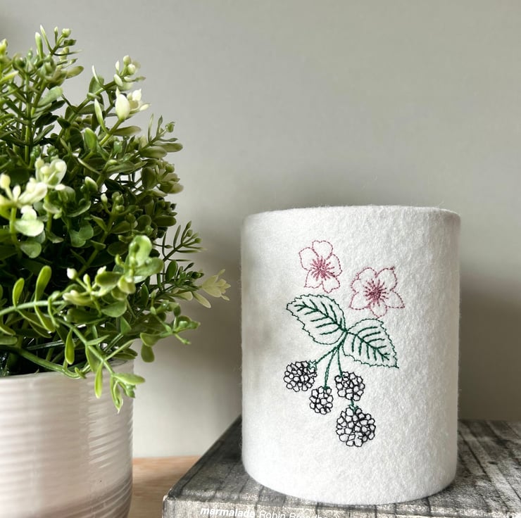 Embroidered Blackberry Lantern - Folksy