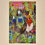 Original Abstract Painting of Robin - Folksy