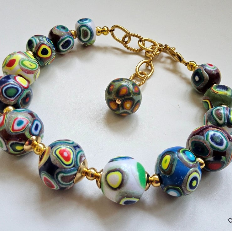 Multicoloured Vibrant Hand Made Polymer Clay Br... - Folksy