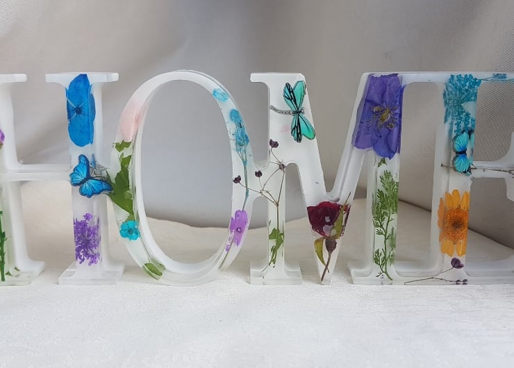 Gorgeous Floral & White HOME Sign - Shelf S... - Folksy