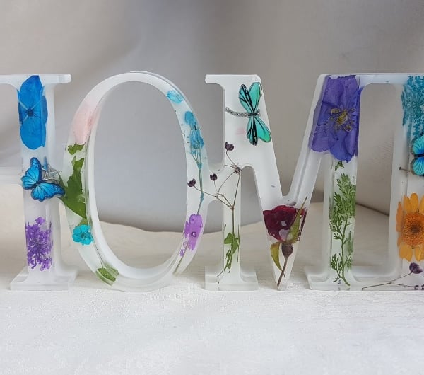 Gorgeous Floral & White HOME Sign - Shelf S... - Folksy