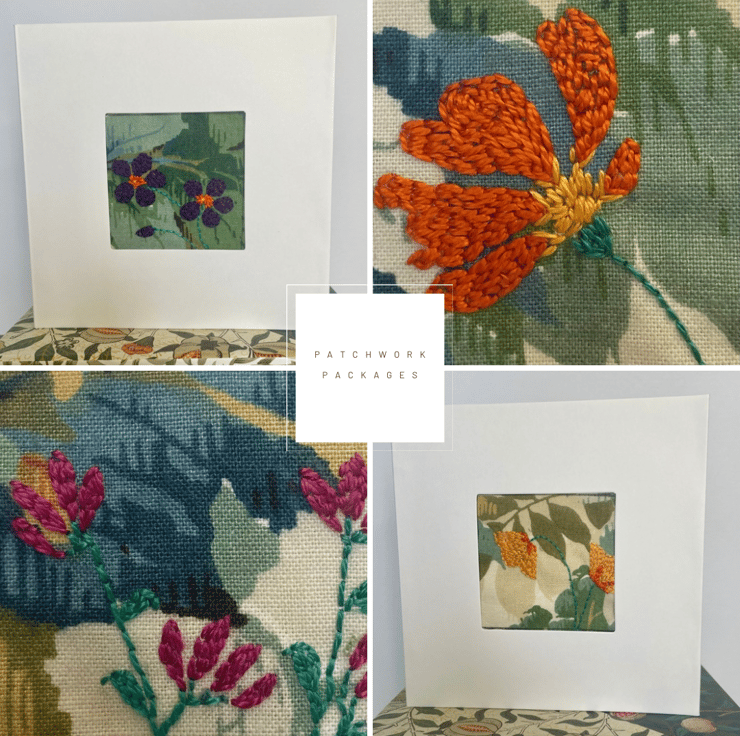 Blank card - hand embroidered ‘Deep in the Bord... - Folksy