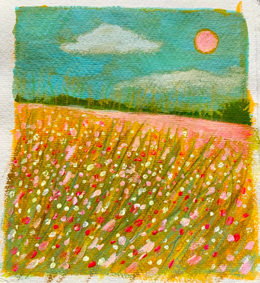 Meadows, original acrylic painting - Folksy