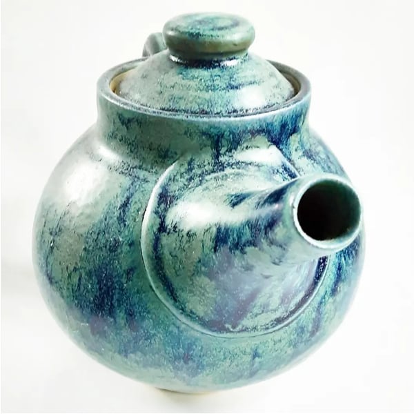 Teal and Blue Tea Pot- Hand Thrown Stoneware Ce... - Folksy